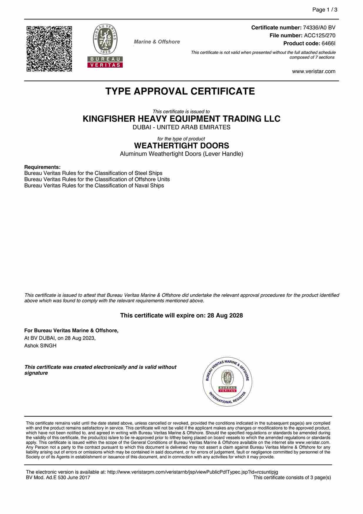 Durable Kingshield Steel Weather Tight Doors - Kingfisher